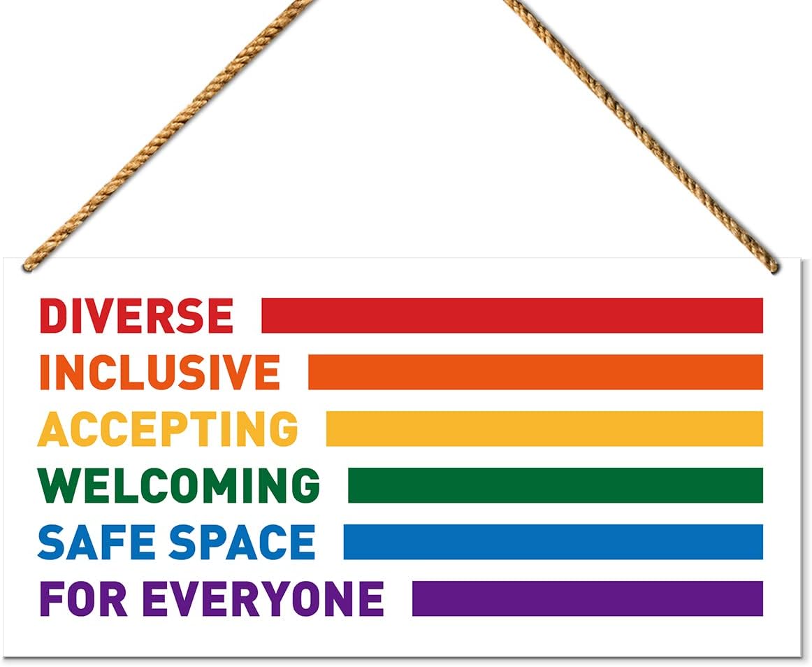 Amazon.com: LGBT sign decor, Safe Space for Everyone, Lesbian Gay Pride ...