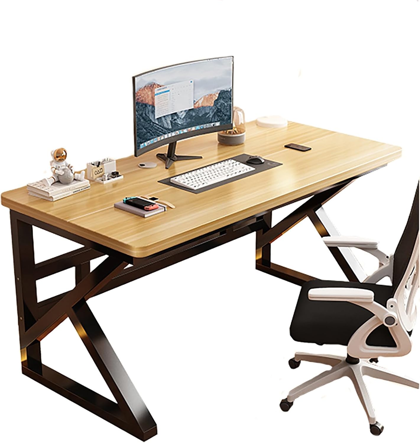 Amazon.com: JHDXL Modern Computer Desk, Industrial Modern Simple Metal Wooden PC Laptop ...