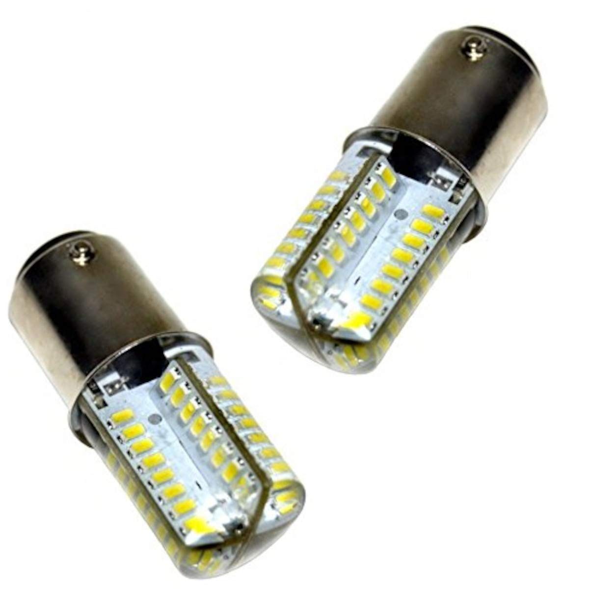 HQRP 2-Pack 220V BA15d Base 64 LEDs SMD 3014 LED Light Bulbs Cool White ...