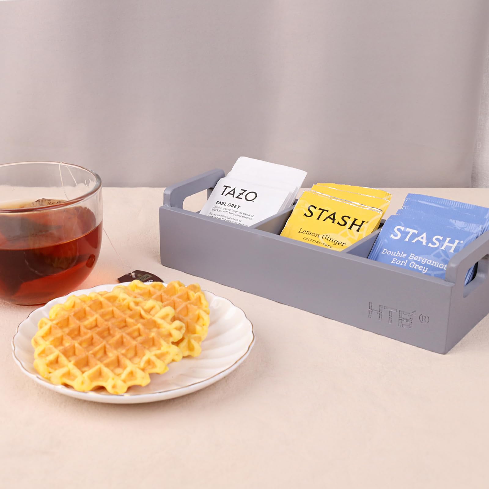 Snapklik.com : Slim Tea Bag Organizer By HTB, Grey 3 Compartments Tea ...