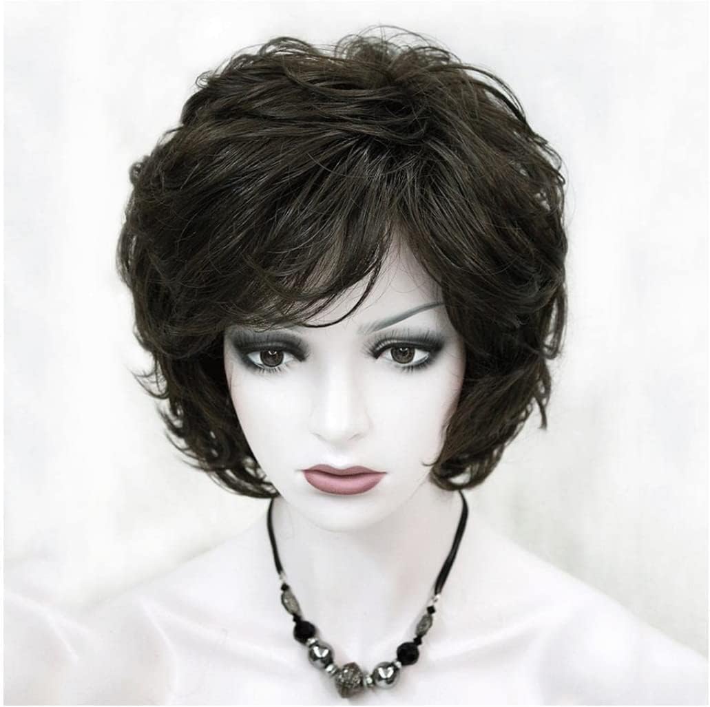 Amazon.com: PAASHE Wigs Wigs Short Curly Women's Human Hair Pixie ...