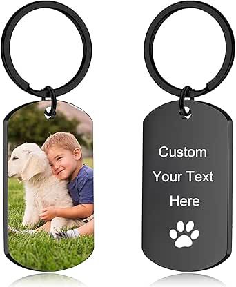 Amazon.com: JUBOPE Custom Keychain with Dog Picture Pet Photo Keychain ...