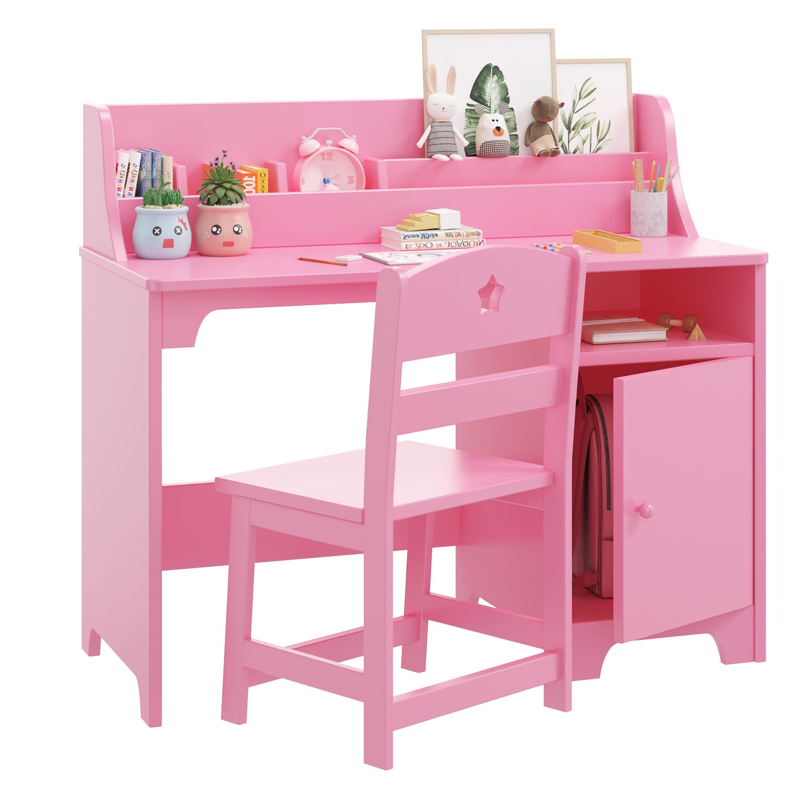 Amazon.com: Kids Desk and Chair Set,Study Desk for Kids with Hutch ...