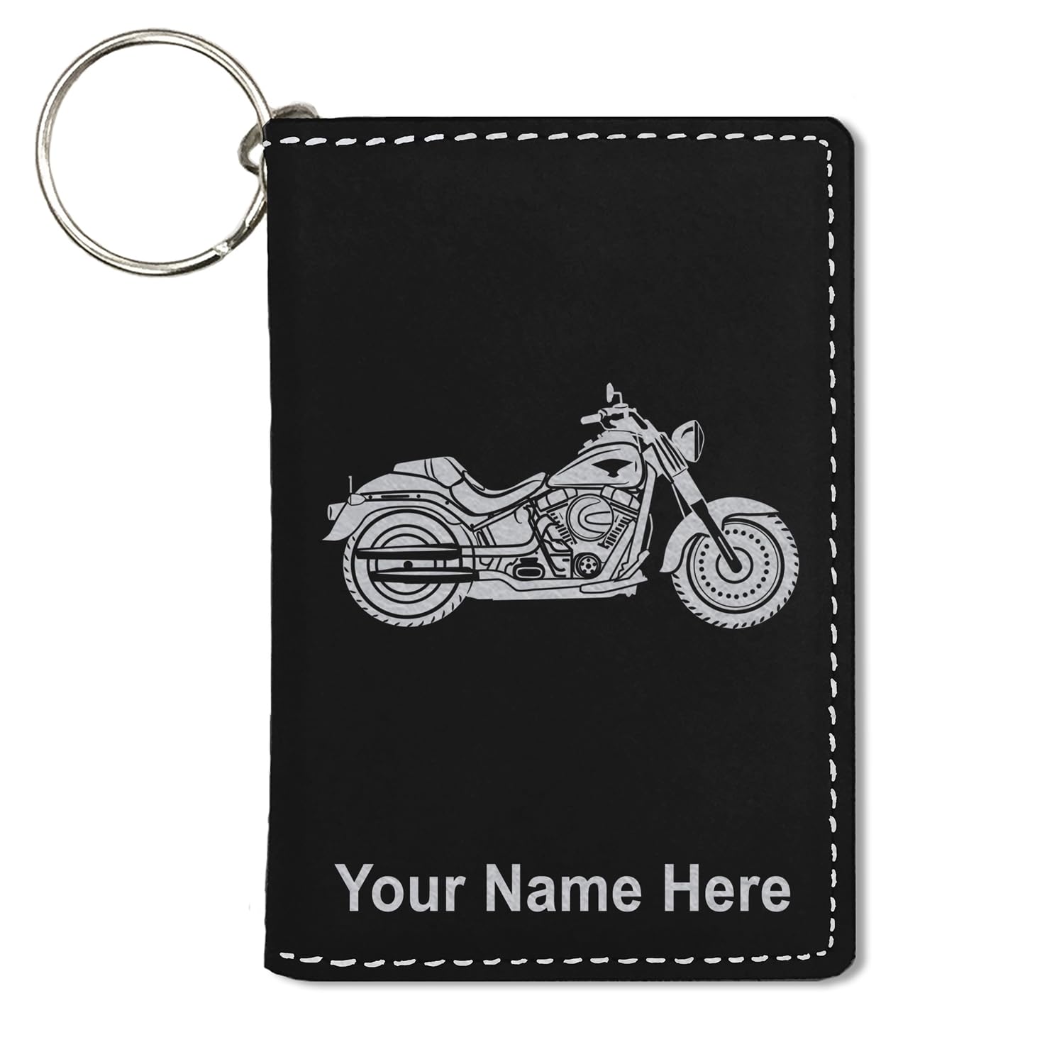 Amazon.com: LaserGram ID Holder Wallet, Motorcycle, Personalized ...