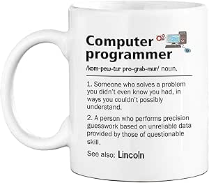 Amazon.com: Personalized Programmer White Mug, Computer Programmer ...