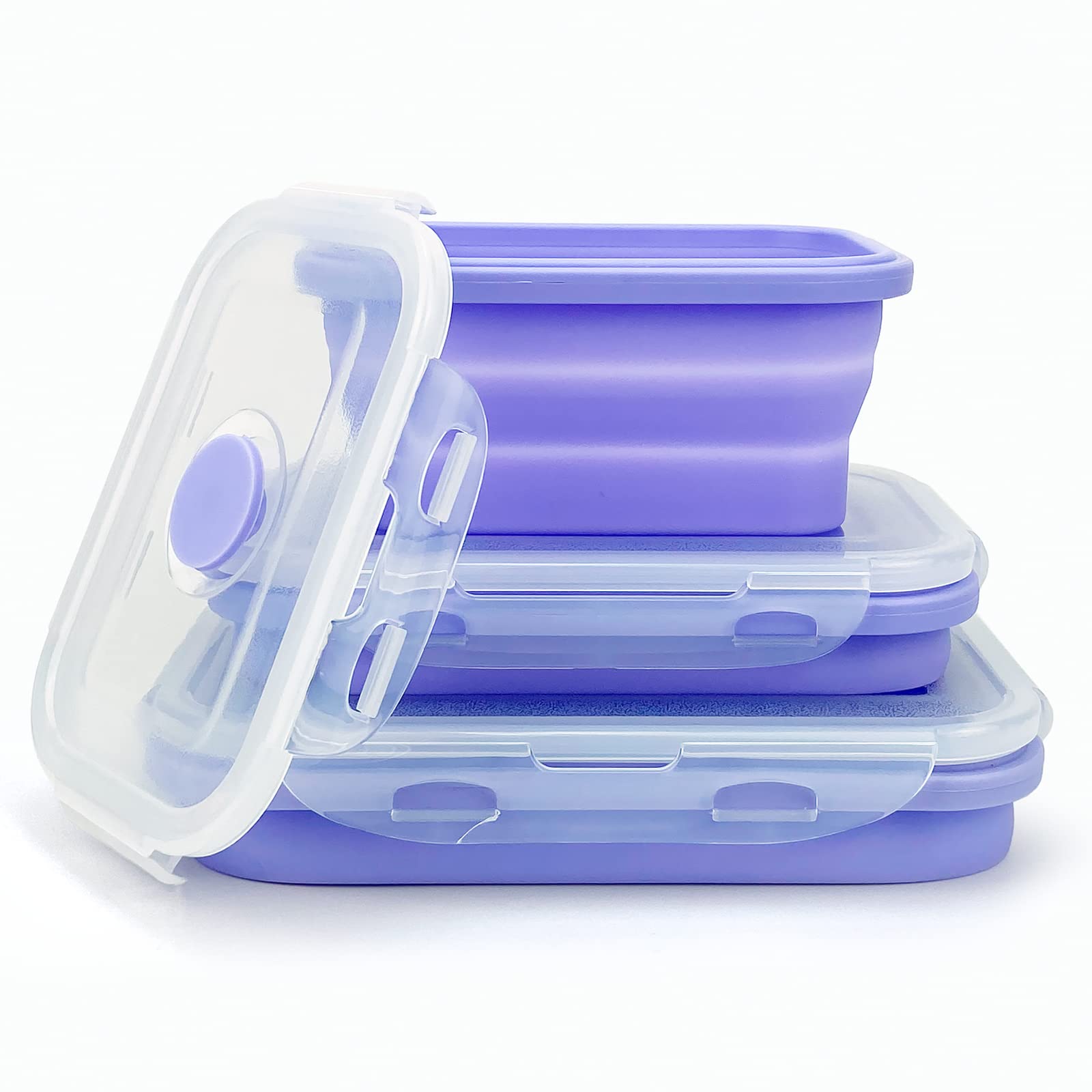 Amazon.com: Lunbengo Purple Collapsible Meal Prep Containers Camping ...