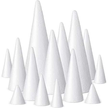 Amazon.com: Frienda 30 Pcs Craft Foam Cones White Polystyrene Cone ...
