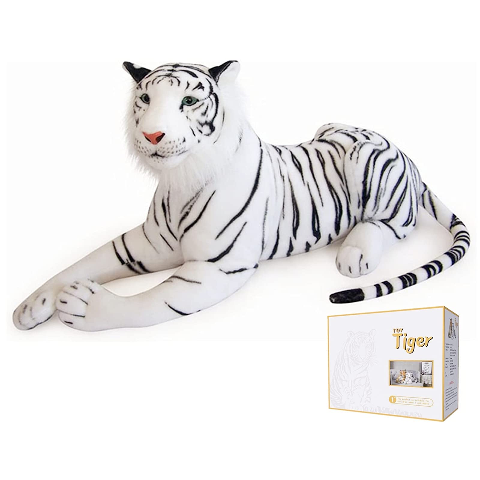 Buy White Siberia Real Life Tiger Stuffed Animal Giant Animal Tiger ...