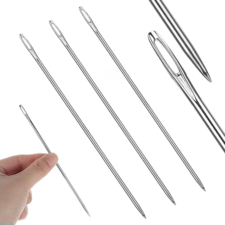 Amazon.com: 3PCS Large Eye Needles for Hand Sewing 6 Inch Upholstery ...