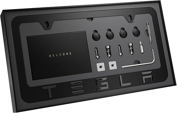 Amazon.com: 3D Black License Plate Frame for Tesla : Automotive
