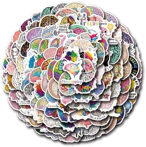 Amazon.com: I Heart Guts Bag of Brain Stickers - 15 Brain Stickers ...