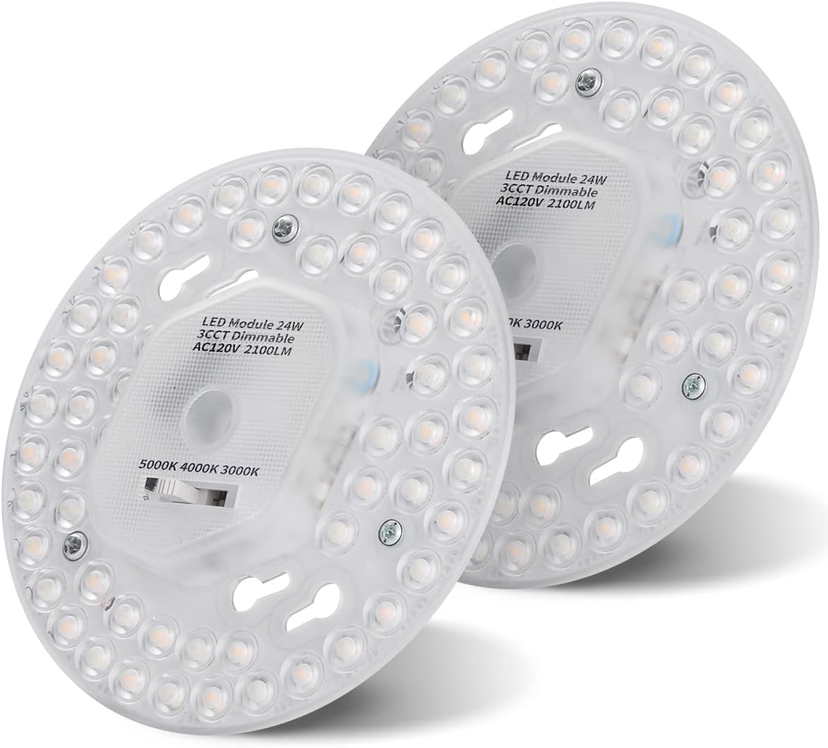 Tomosu 2 Pack Ceiling Fan LED Light Replacement, 5.1 inch 24W 2100LM ...