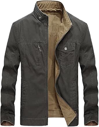 Casual Jacket Men Spring Autumn 100% Cotton Outwear Business ...
