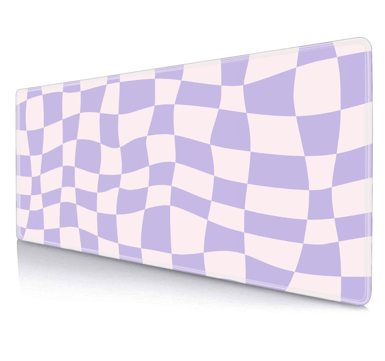 Amazon.com : Pastel Purple Desk mat, Checkered Pattern Large Mouse Pad ...