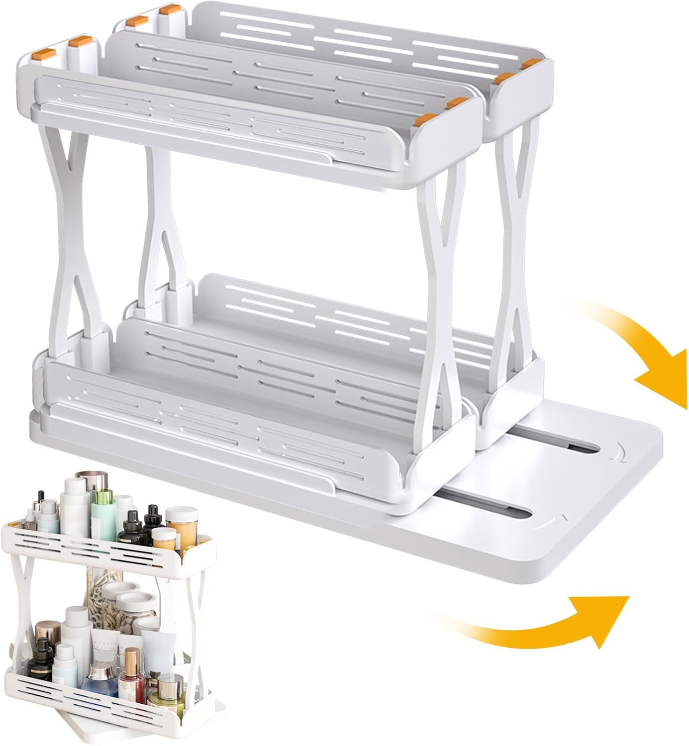 Amazon.com: Sliding Spice Rack Organizer for Cabinet,Pull & Rotate ...