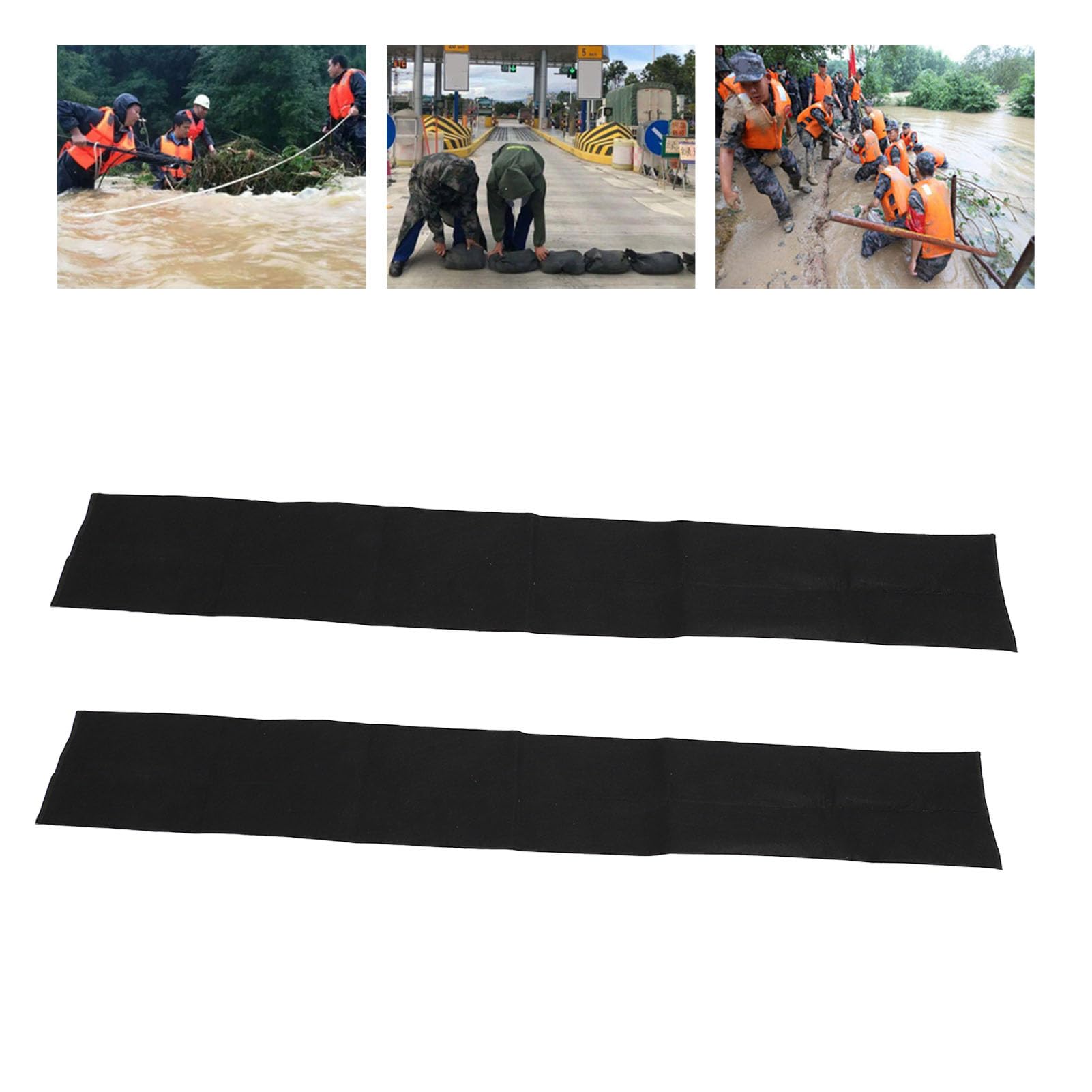 2Pcs 5ft Water Activated Flood Barriers Flood Bags, Water Barrier for ...