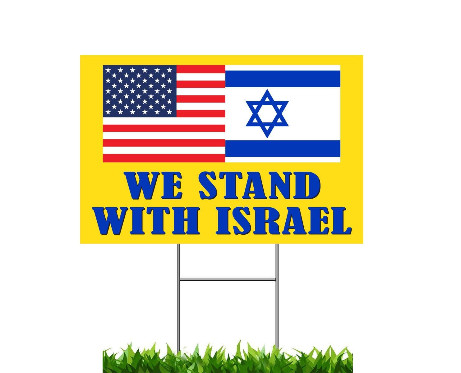 Amazon.com : We Stand With Israel Supported by Americans Single sided ...