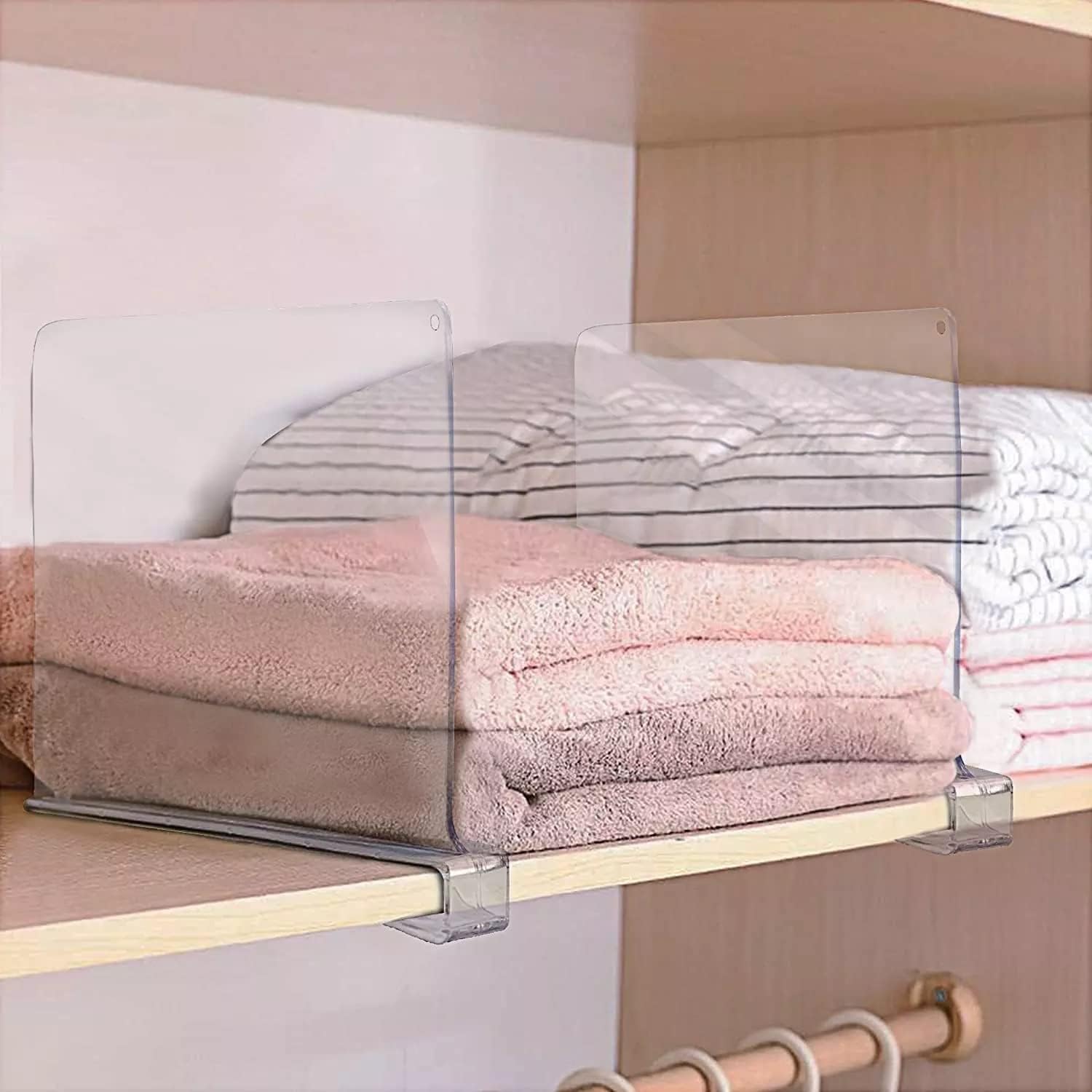 Amazon.com: Truly Aesthetic Clear Acrylic Shelf Dividers - 4 PCS Closet ...