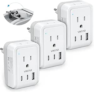 Amazon.com: 3 Pack Brazil Power Adapter Travel Plug, VINTAR Foldable ...