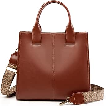 Amazon | [MFFOR] ハンドバッグ 本革 レディース 2way ショルダーバッグ トートバッグ ストラップ2種類付き 底鋲付き スクエア型 フォーマル 大容量 高見え カジュアル ...