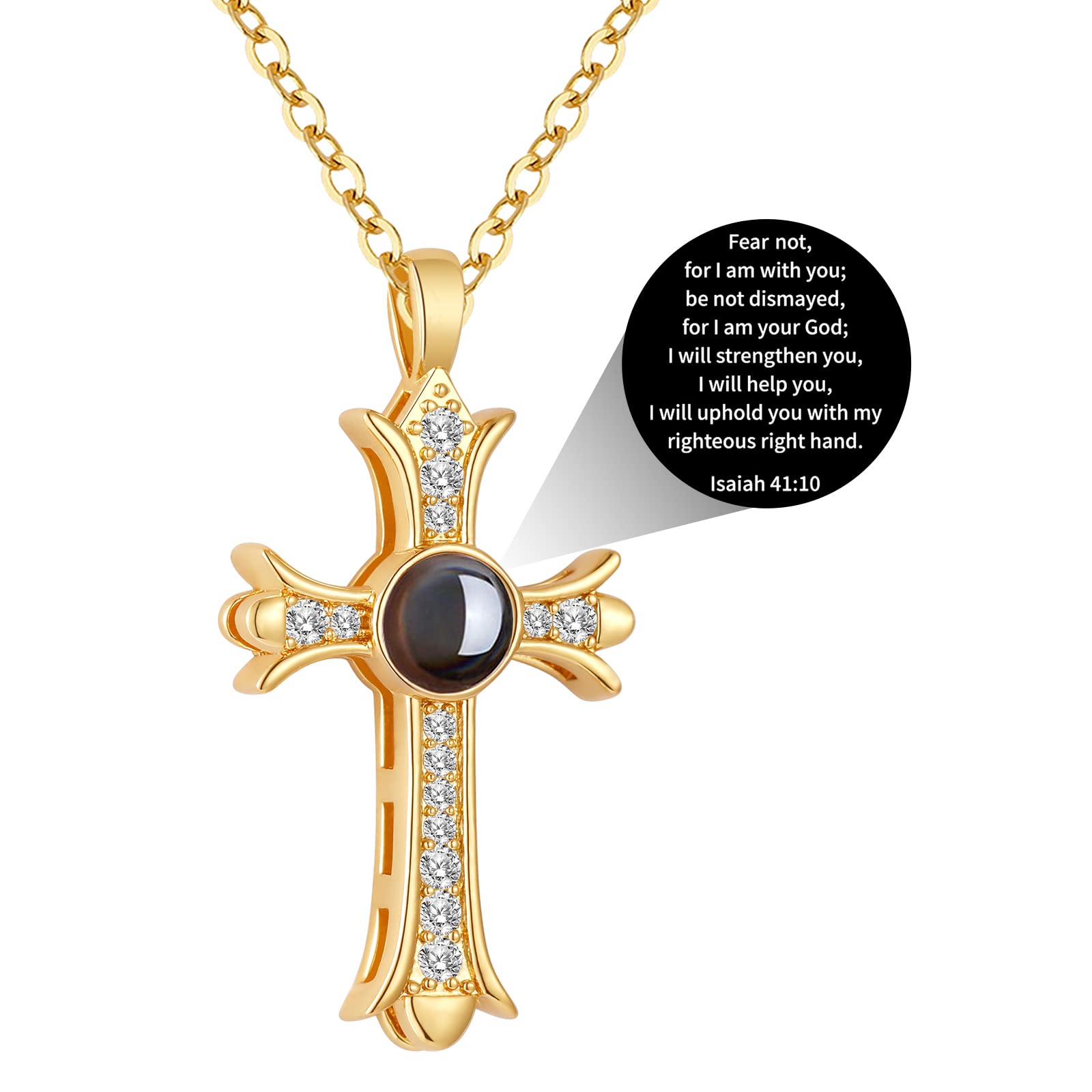 Snapklik.com : Cross Necklace For Women, Gold Cross Pendant Chain Bible ...