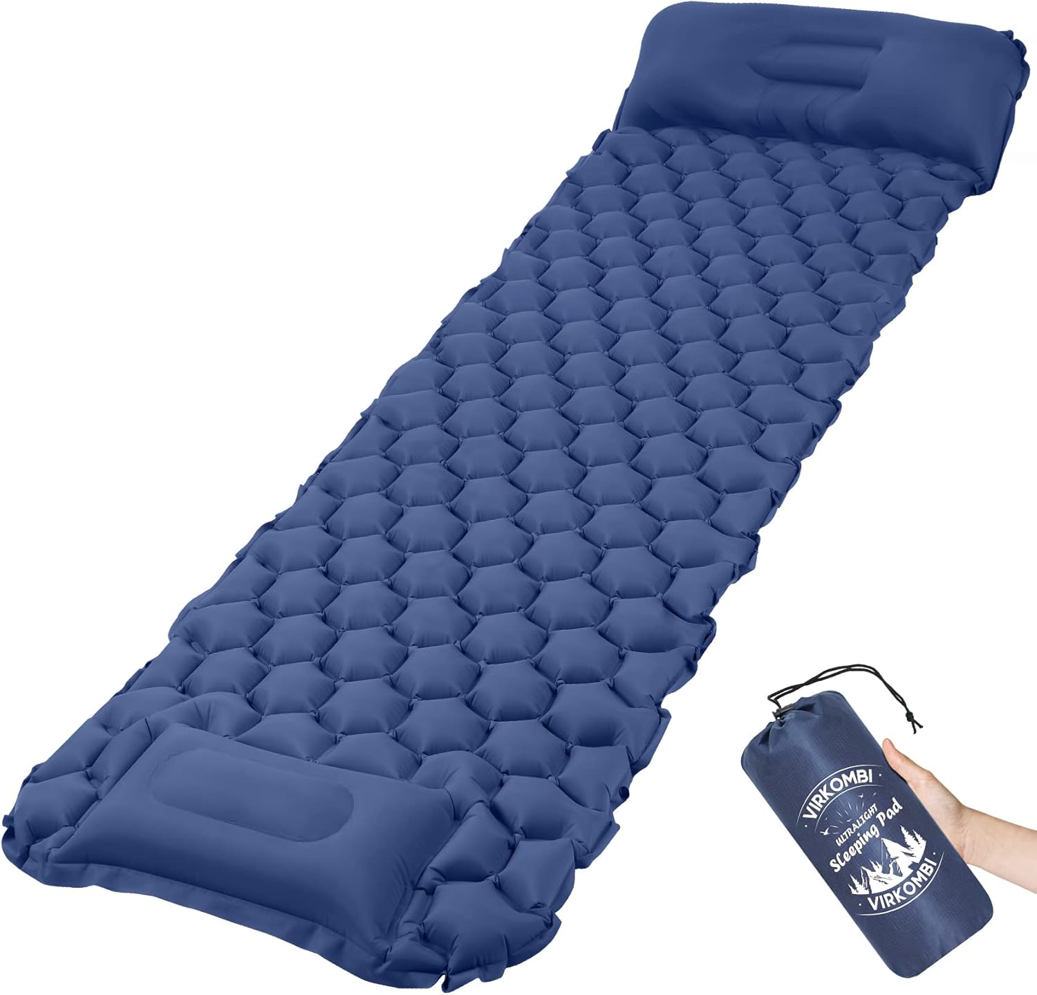 VIRKOMBI Self Inflating Camping Mat with Pillow Sleeping Mat ...