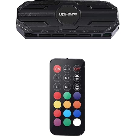 upHere 10-Port 6PIN SATA RGB Hub with 21-Key Remote Control/Splitter ...