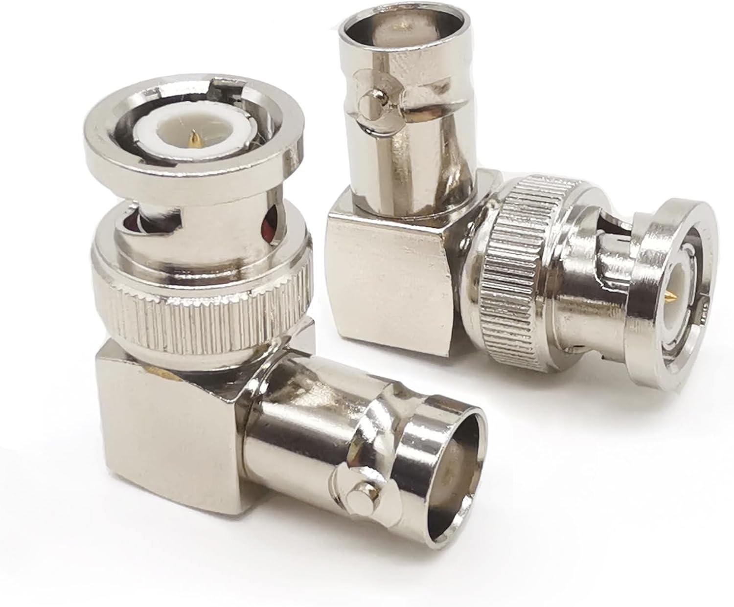 Amazon.com: Ahoaepy 2PCS BNC to BNC 90 Degree Coax Adapter,BNC Right Angle Elbow Adapter, BNC ...