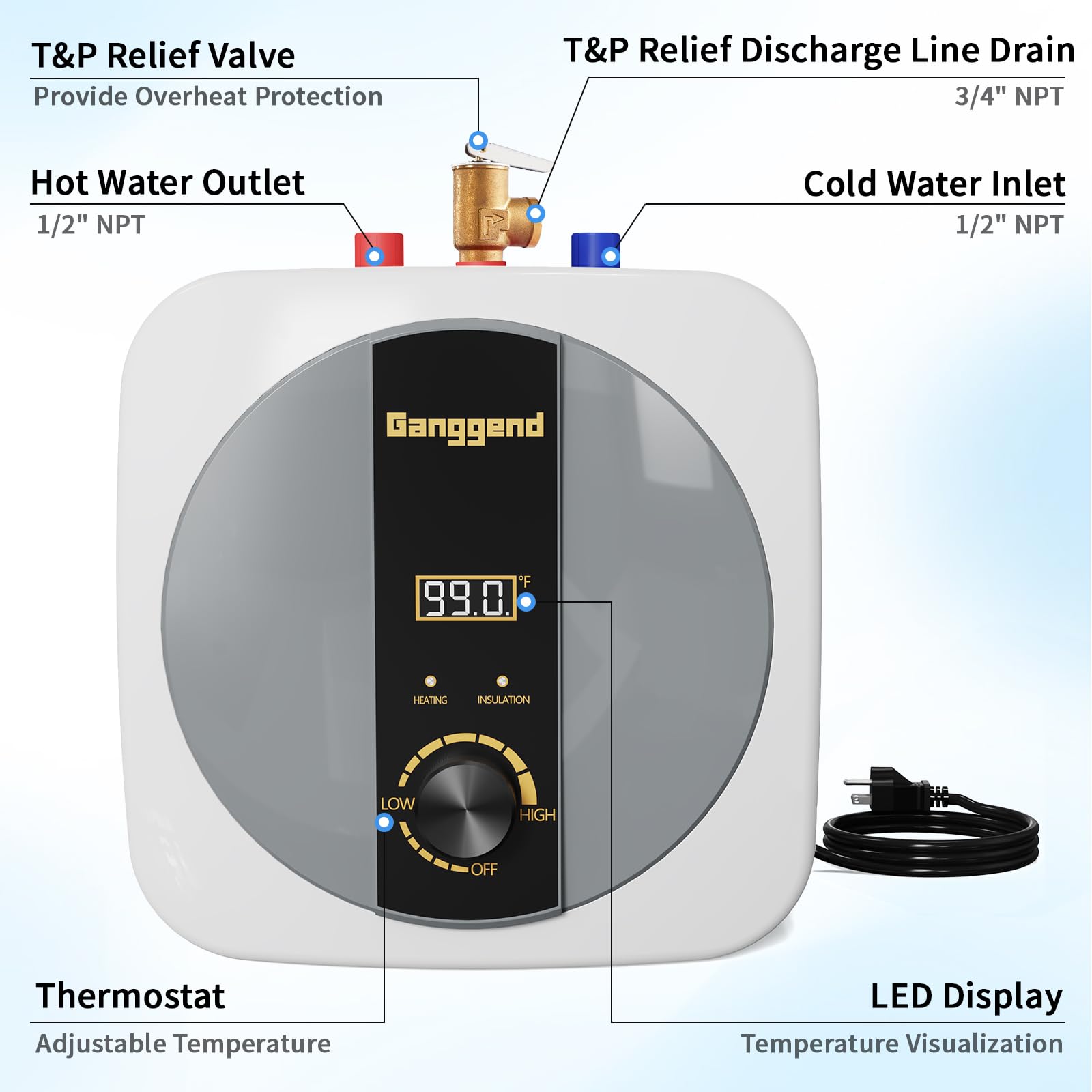 Snapklik.com : Ganggend 2.5 Gallon Electric Water Heater,110V-120V ...