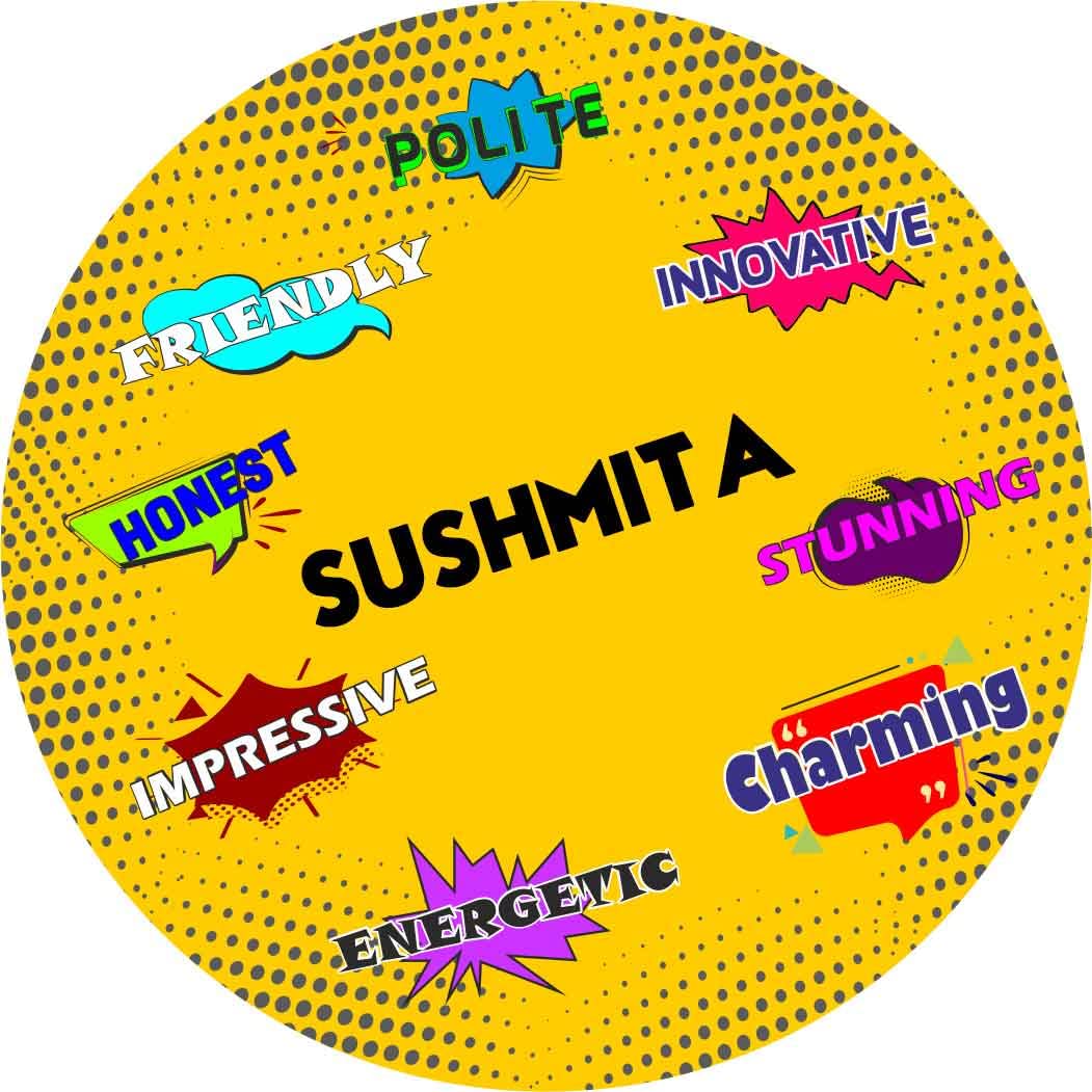 Susmitha Name Logo Preview Of Black Background 3D Name For "sushmita"
