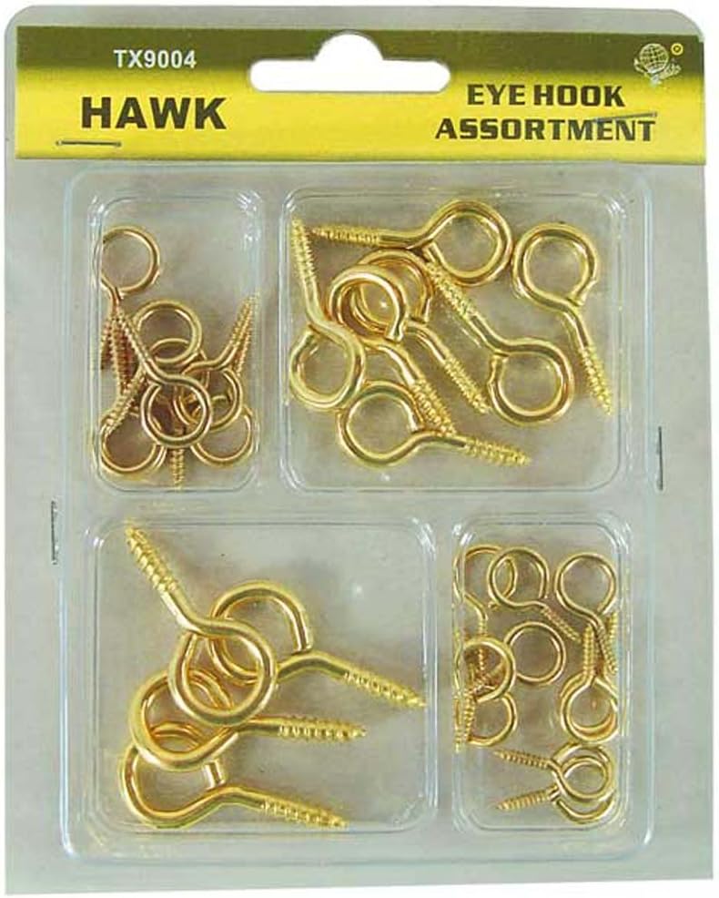 Amazon.com: DOVETAIL Assorted Brass Eye Hooks | Ideal for Wire, Cable ...