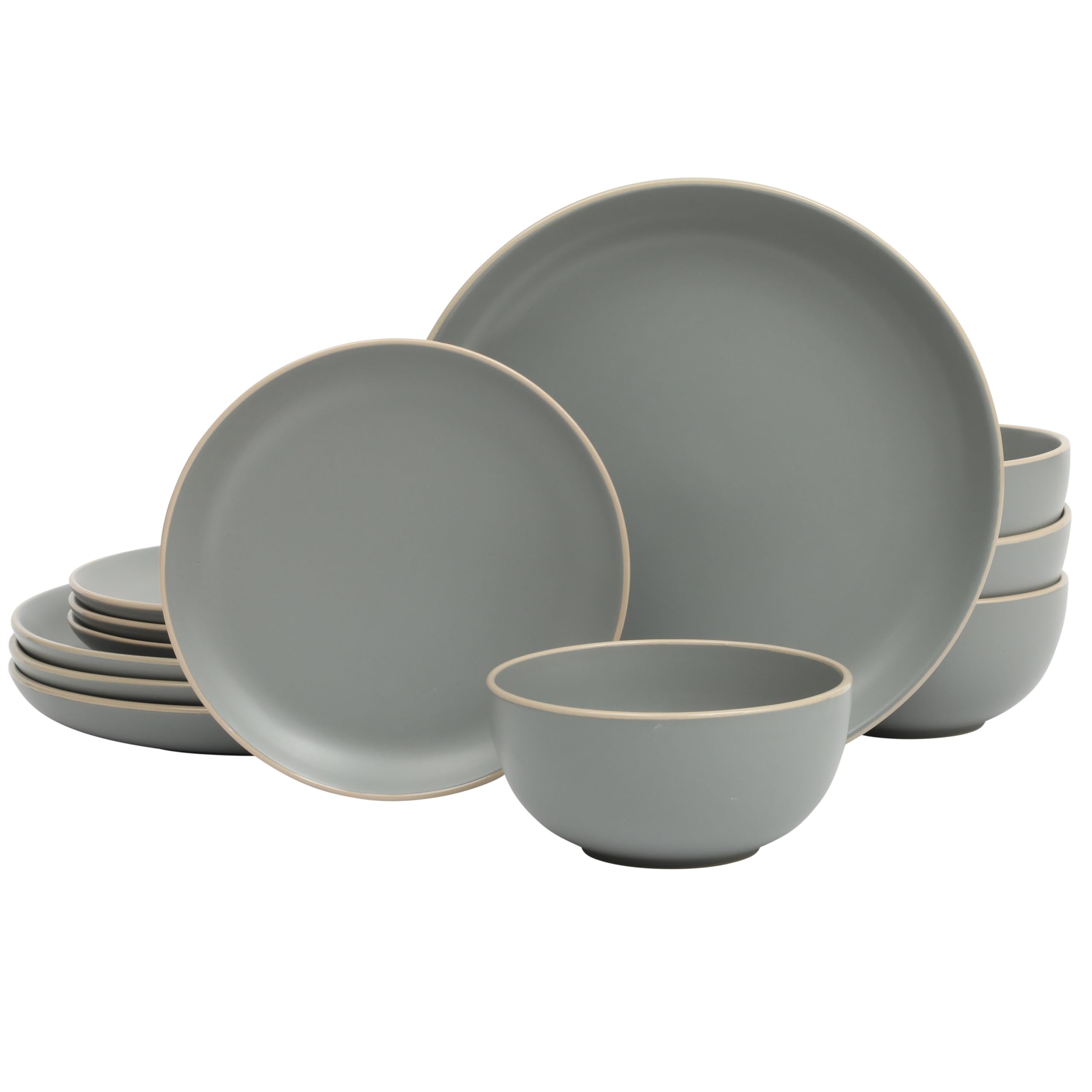 Amazon.com: Gibson Home Rockaway 12-Piece Dinnerware Set Service for 4 ...