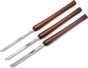 Woodturning HSS Bowl Gouge Set, 3 Pieces Wood Lathe Turning Tools 1/4 ...