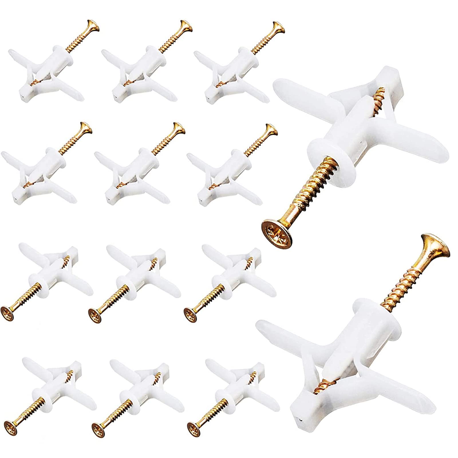 Excefore Plugs and Screws for Plasterboard Wall, 50 Pcs Wall Fixing ...