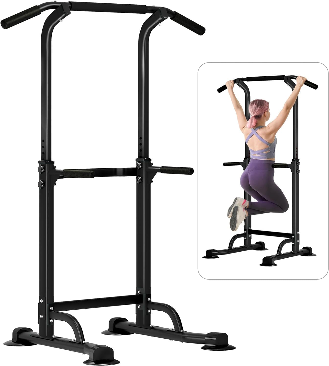 Everfit Weight Bench Adjustable Chip Pull Up Bar Rack Dip Bars Gym ...