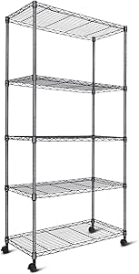 Amazon.com: Whitmor 5 Tier Shelving Unit, Adjustable Storage Shelves ...
