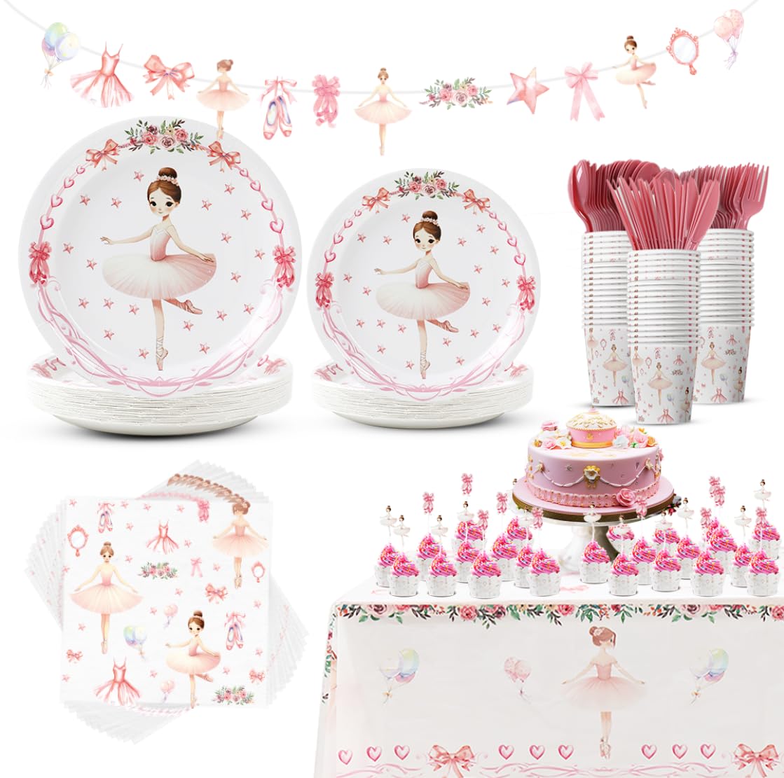 Amazon.com: 218 Pcs Grow Margo Ballerina Birthday Party Decorations for ...