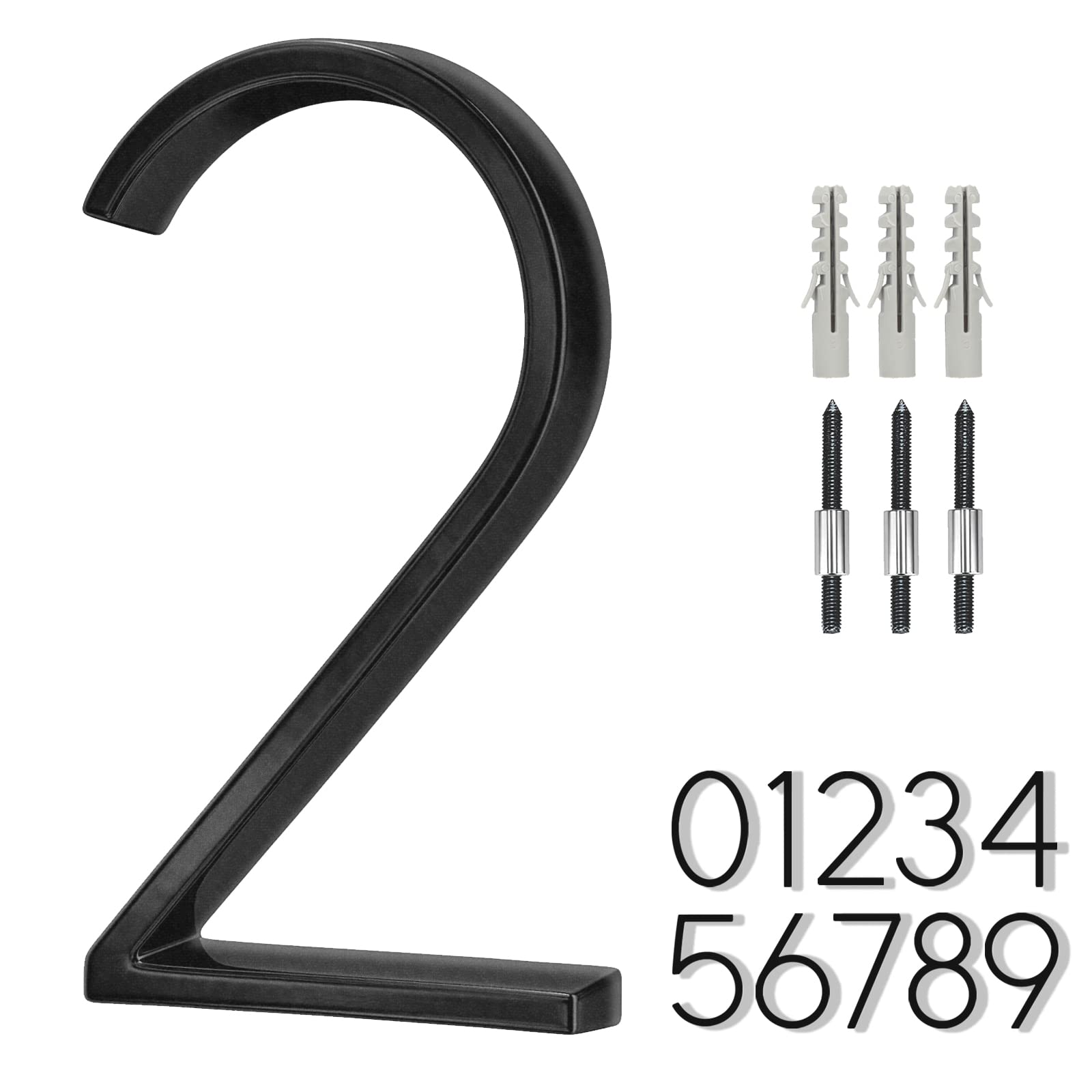 Amazon.com: 6 Inch Stainless Steel Floating House Number, Metal Modern ...