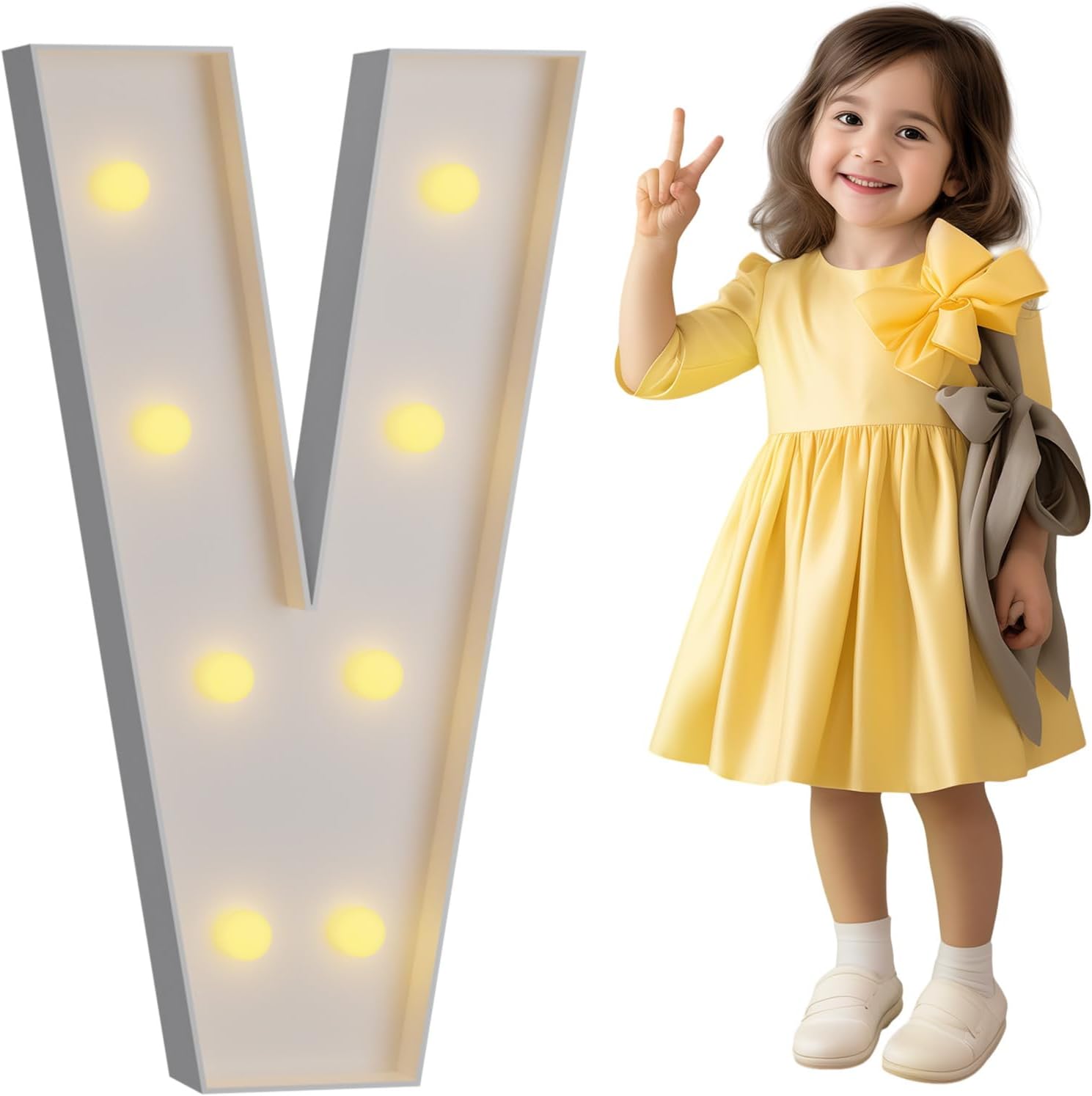 Amazon.com: imprsv 3FT Marquee Light Up Letters V, Large Light Up ...