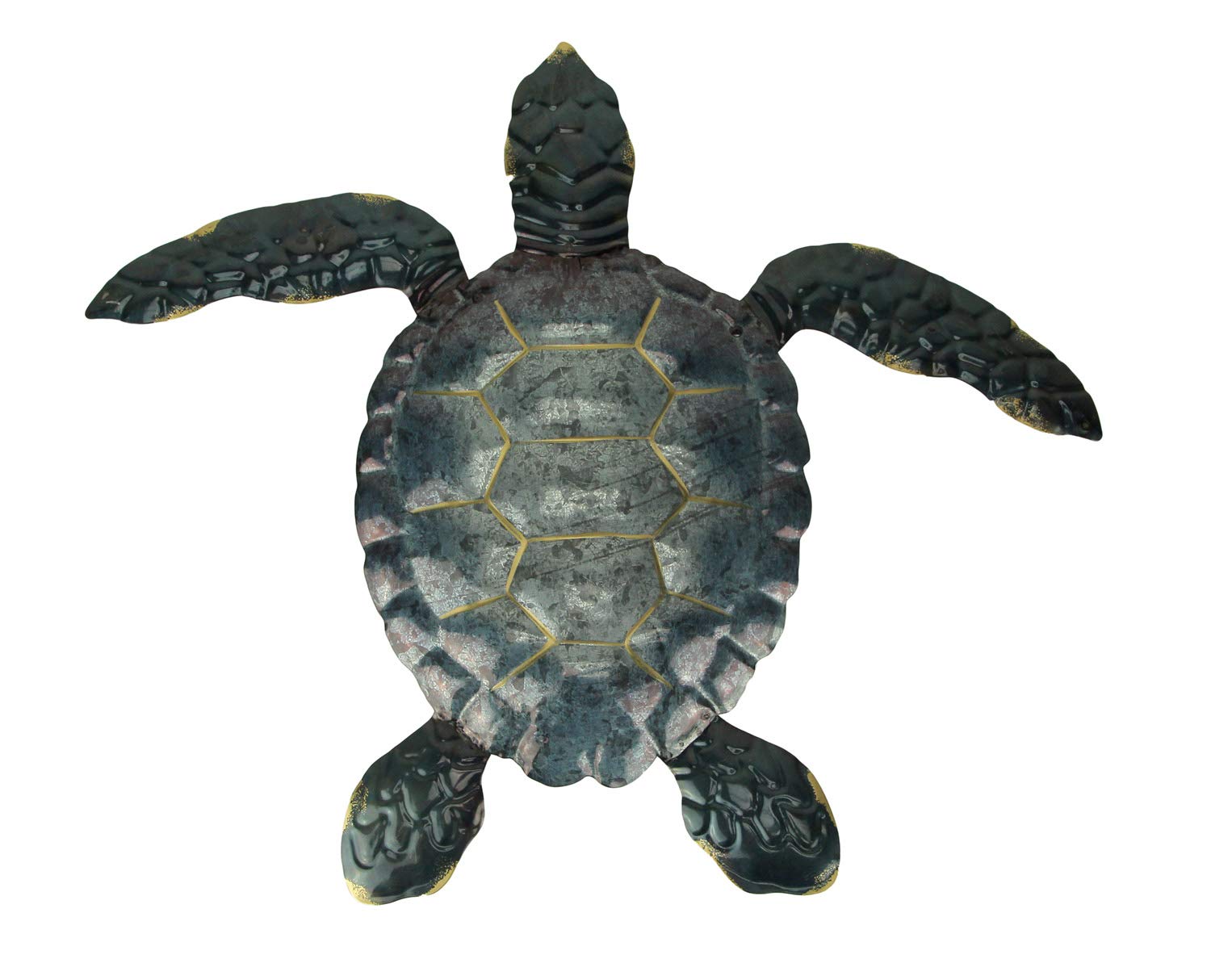 Amazon.com: Blue Galvanized Metal Art Sea Turtle Wall Sculpture 19 inch ...