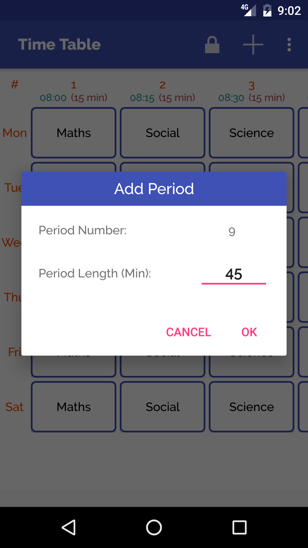 Time Table - App on Amazon Appstore