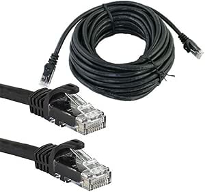 Amazon.com: Ethernet LAN Network Cable 50 Ft for Internet Router, Black ...