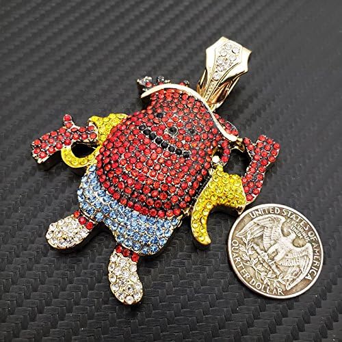BLINGFACTORY Hip Hop Iced Kool AID Man Pendant & 20" Full Iced Cuban ...