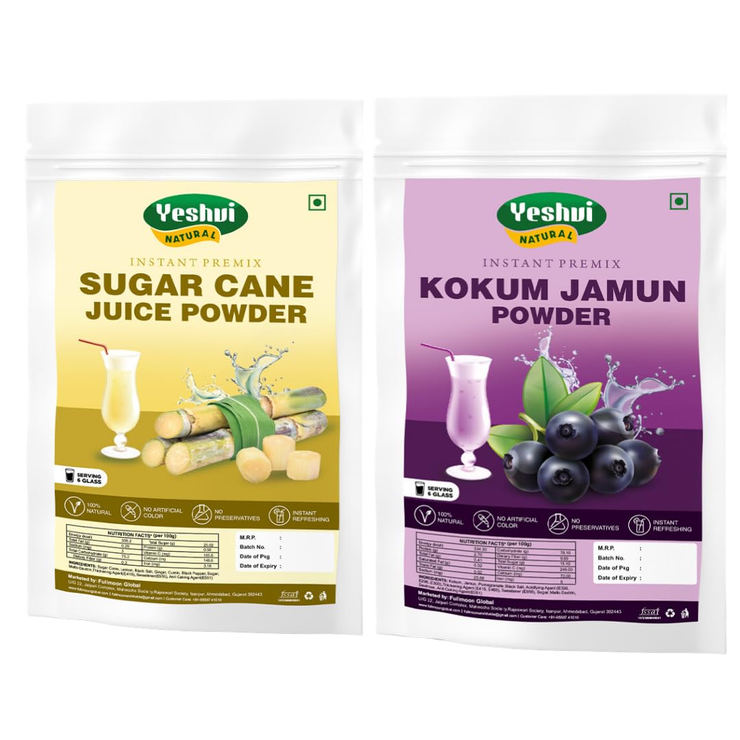Yeshvi NATURAL Sugarcane Juice Powder & Kokum Jamun Fruit Juice Powder ...