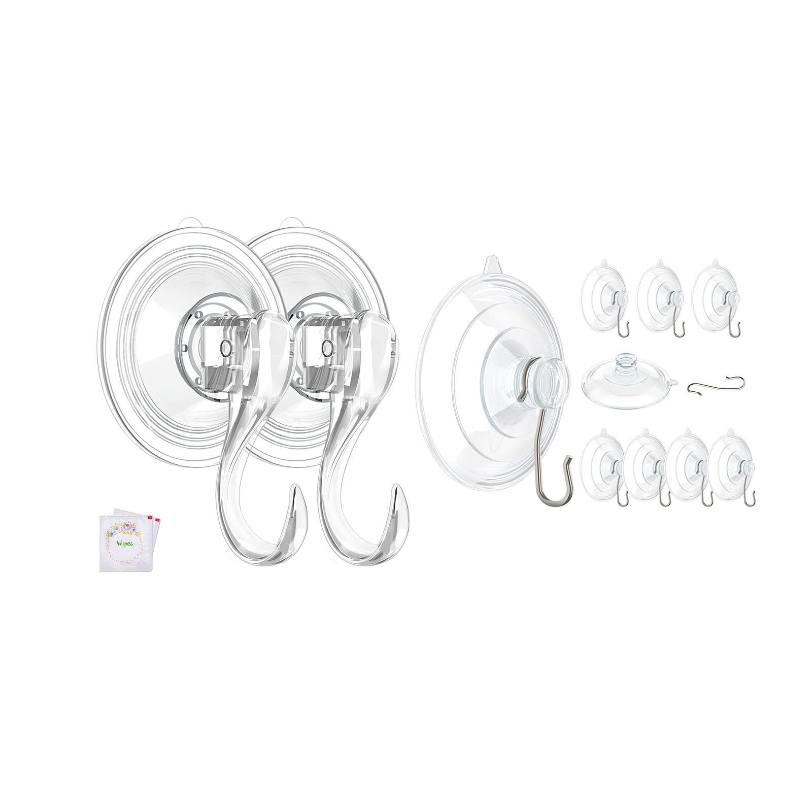 Amazon.com: VIS'V 2 Pcs Large Suction Cup Hooks and 10 Pcs Large ...