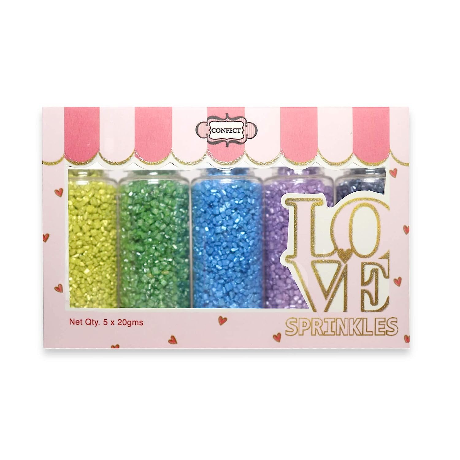 Amazon.com: Confect Sparkling Sugar for Baking & Cake Decorative Sugar Assorted pack of 5 Cool ...