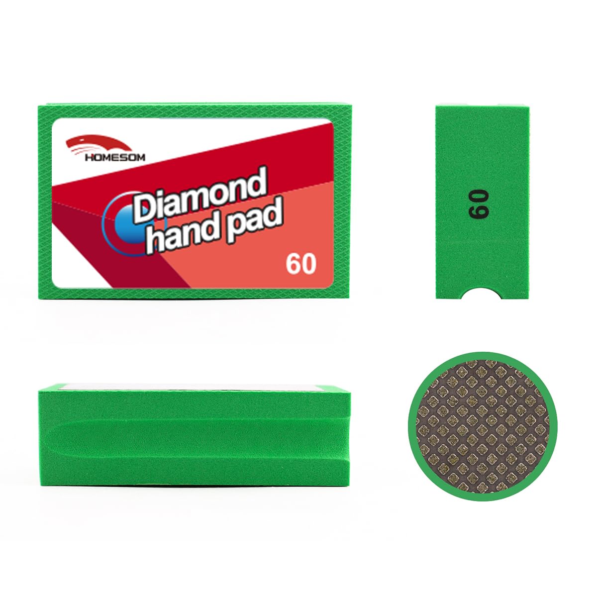 Snapklik.com : Diamond Hand Polishing Pads Foam Back Sanding Blocks For ...