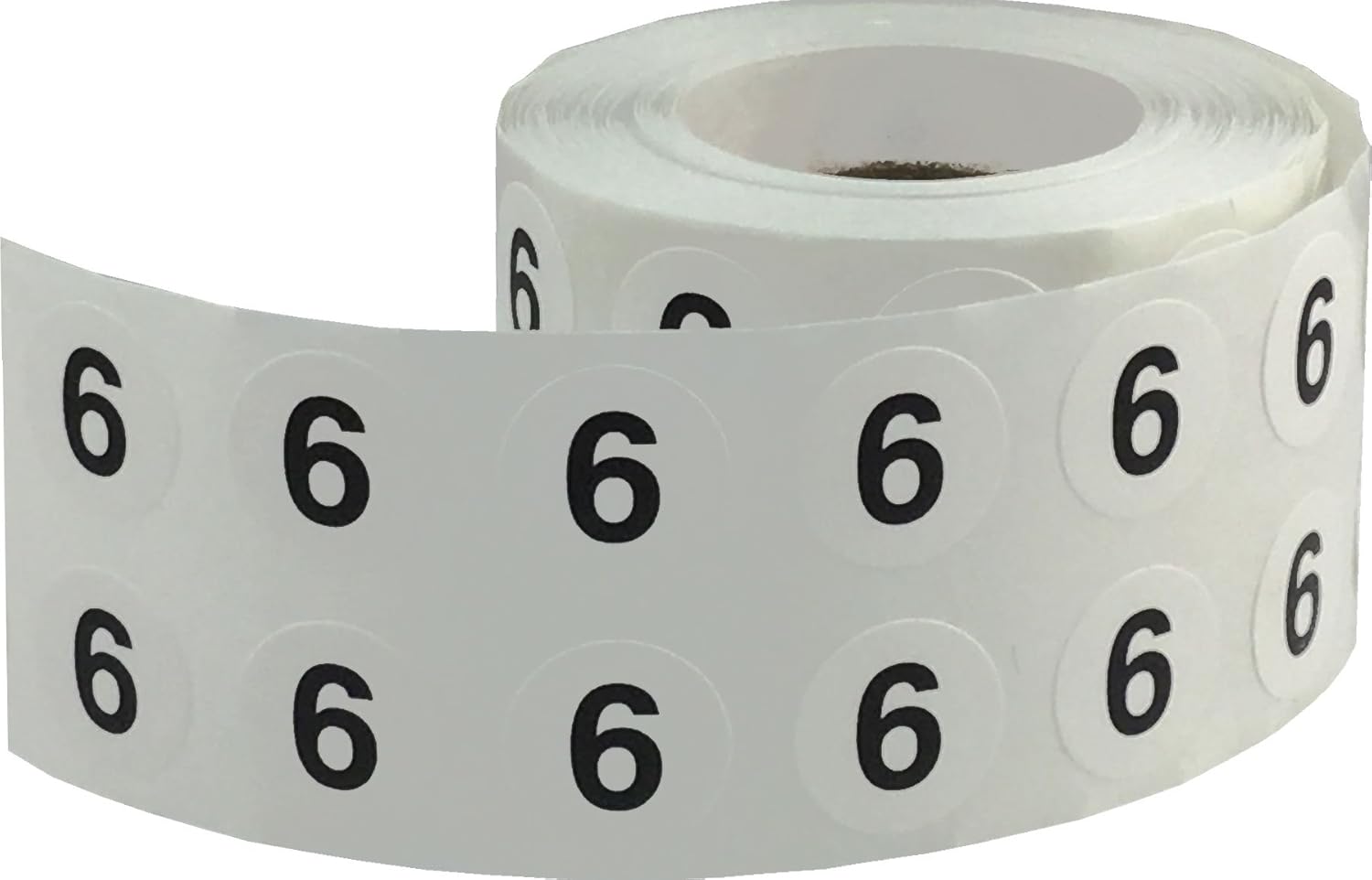 Number 6 Circle Labels, 13 mm 1/2 Inch Inventory Stickers 1000 Pack ...