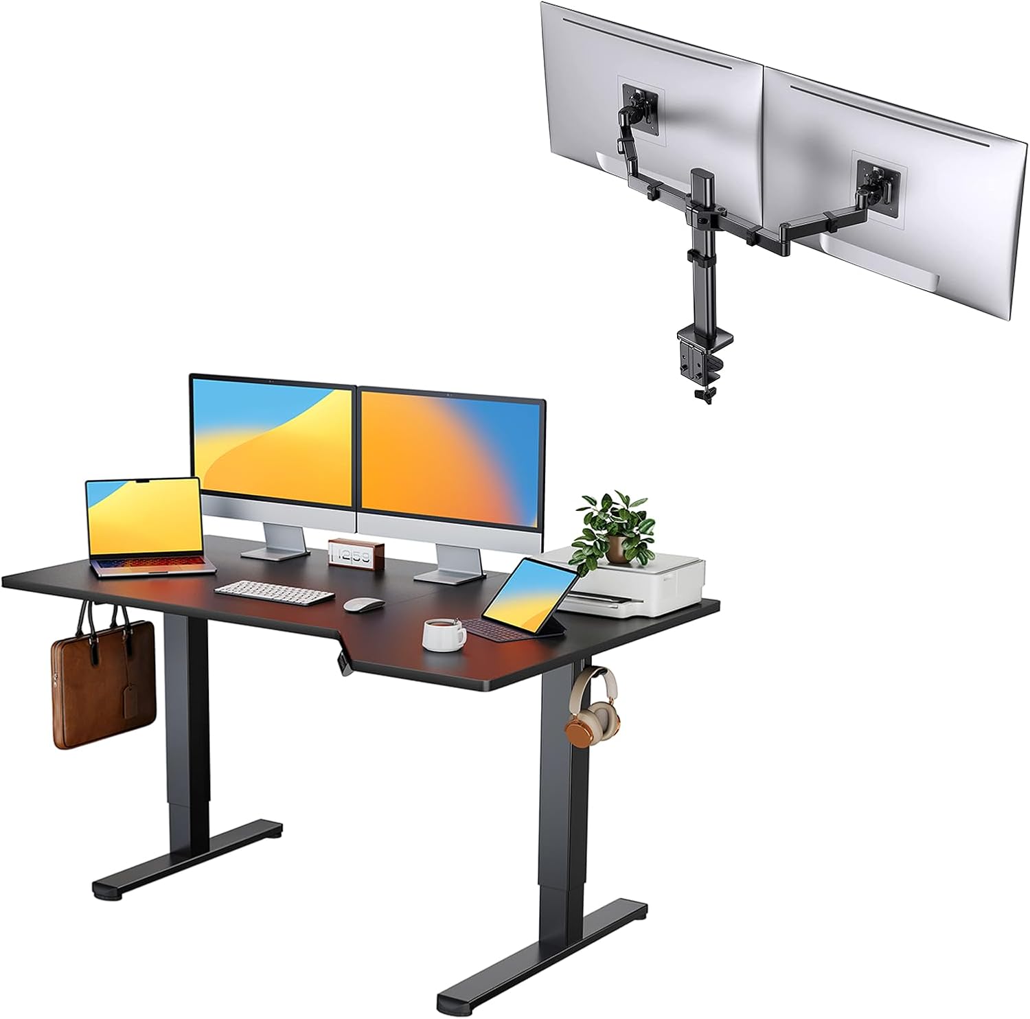 Amazon.com: ErGear L Shaped Height Adjustable Electric Standing Desk ...