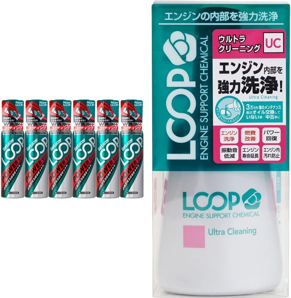 Amazon.co.jp: Surluster(シュアラスター) ガソリン添加剤 LOOP パワーショット 240ml 4サイクル専用 LP-14 6本セット X-34 燃費改善 振動音低減 ...